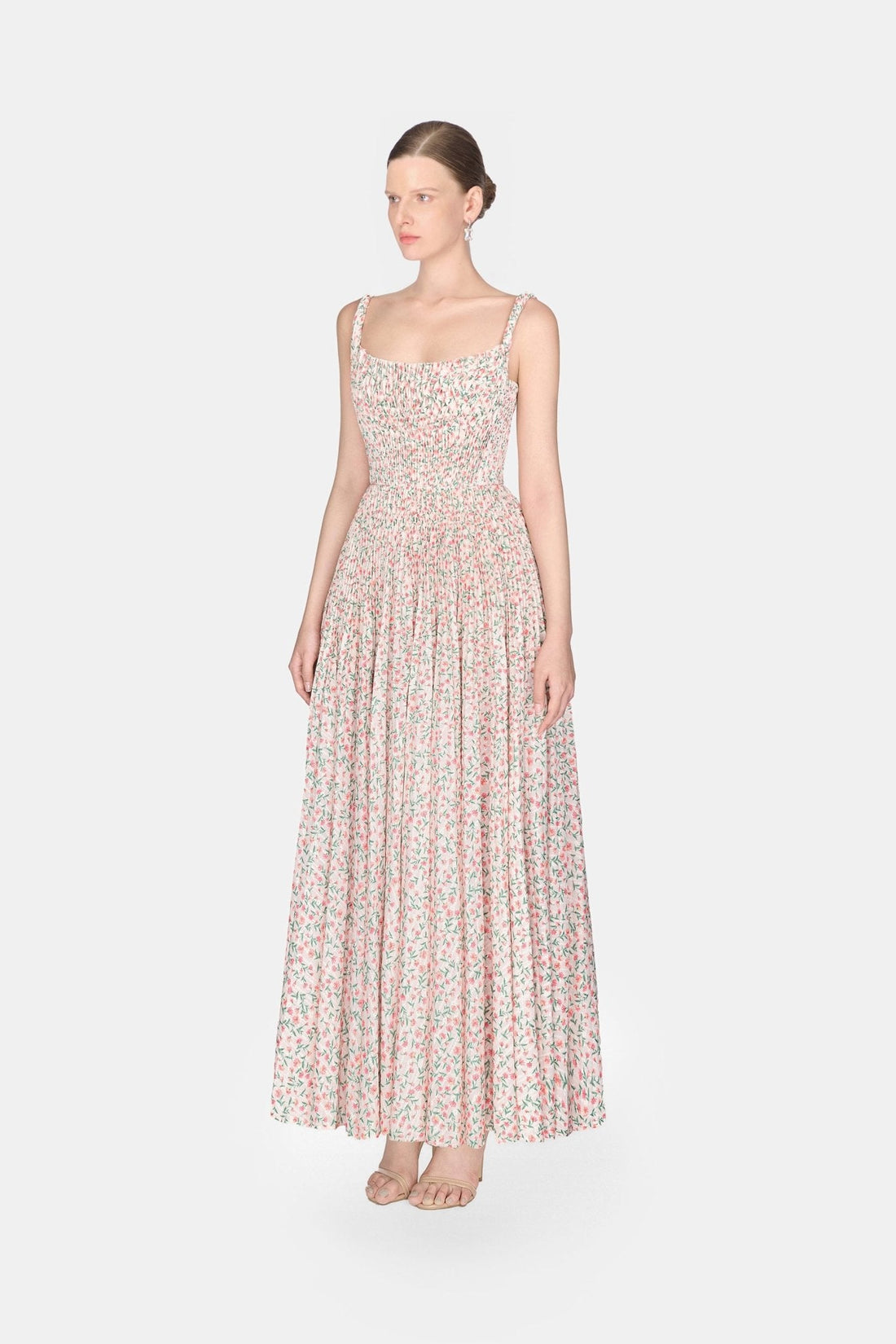 Floral Pleated Midi Dress – Montsand