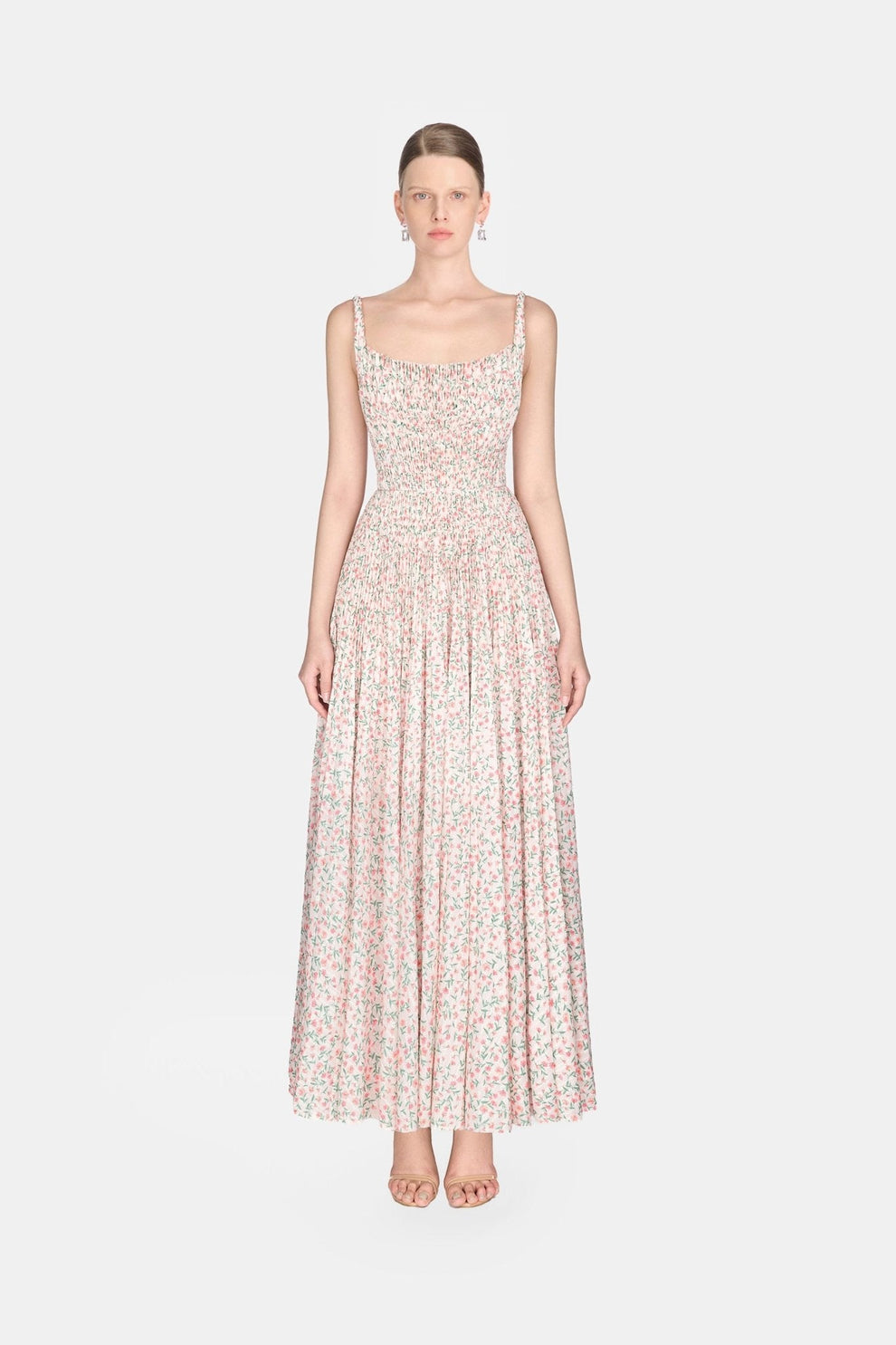 Floral Pleated Midi Dress – Montsand