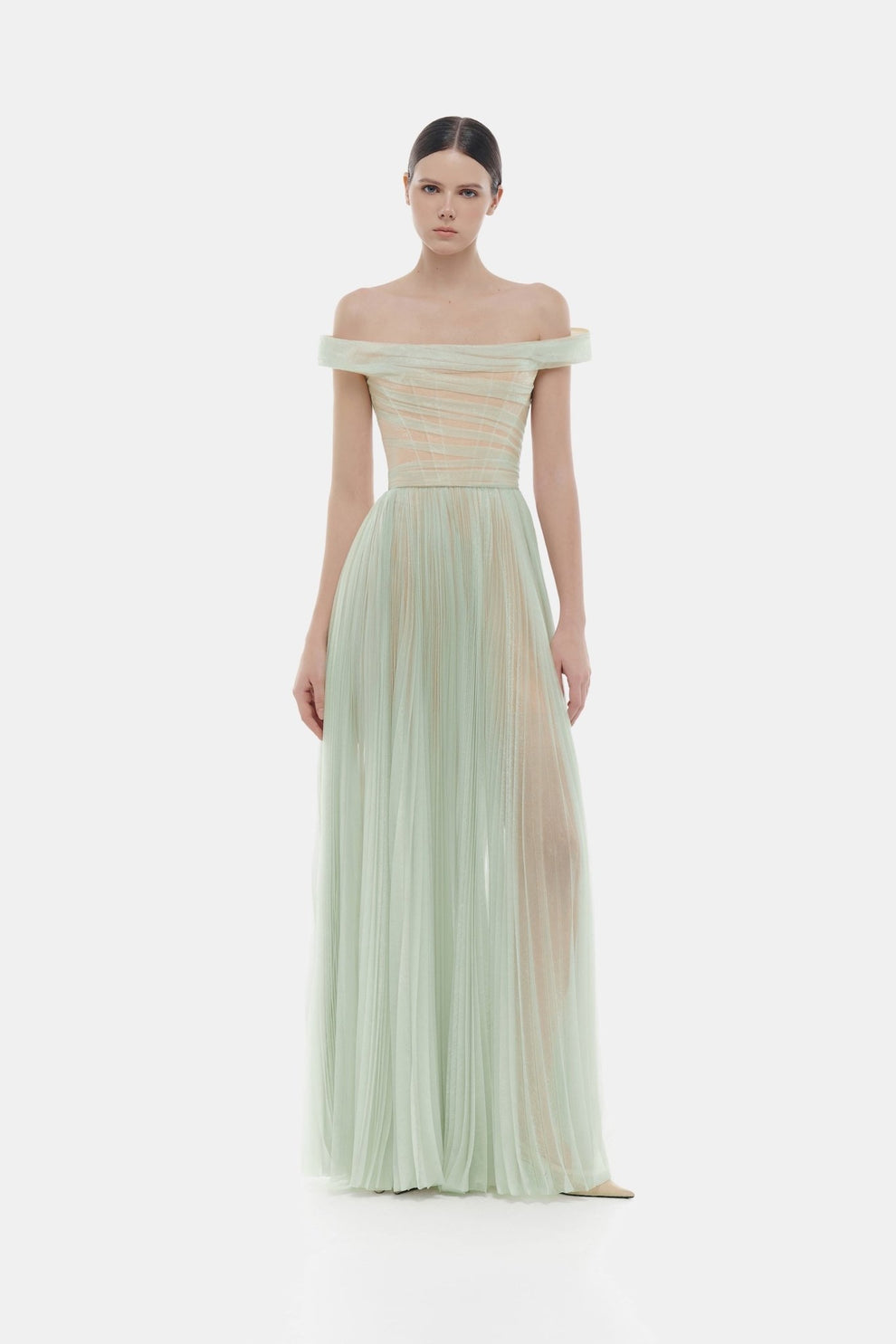 Mint Off-shoulder Maxi Dress – Montsand