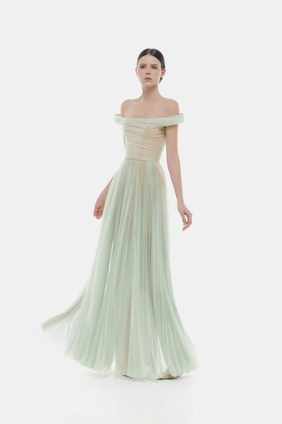 Mint Off-shoulder Maxi Dress – Montsand